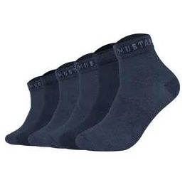 Kurzsocken Mustang "Socken Casual Organic Cotton Quarter 6-Pack 6er Pack", Herren, Gr. 39-42, blau (jeans mix), Obermaterial: 55% Baumwolle CO. 41% Polyester PES. 2% Polyamid PA. 2% Elasthan EL., Socken