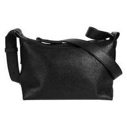 Umh&auml;ngetasche CLUTY, Damen, Gr. B/H/T: 26cm x 18cm x 12cm onesize, schwarz, Leder, leicht gl&auml;nzend, unifarben, Taschen Umh&auml;ngetasche, echt Leder, Made in Italy
