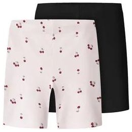 Radlerhose name it "NKFVIVIAN 2P AOP SHORT LEGGING NOOS", Kinder, Gr. 86/92, N-Gr, schwarz pack:cradle pink with cherry aop, Jersey, Obermaterial: 95% Baumwolle, 5% Elasthan, bedruckt, unifarben, kurz, Hosen Radlerhose, Baumwollmischung, elastischer Bund, bedruckt und uni im Set
