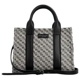 Umh&auml;ngetasche Remonte, Damen, Gr. B/H/T: 30cm x 23cm x 14cm, schwarz, creme, Textil, Flechtoptik, Taschen Umh&auml;ngetasche, Schultertasche mit verstellbarem Umh&auml;ngeriemen