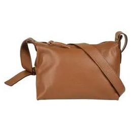 Umh&auml;ngetasche CLUTY, Damen, Gr. B/H/T: 26cm x 18cm x 12cm onesize, cognac, Leder, leicht gl&auml;nzend, unifarben, Taschen Umh&auml;ngetasche, echt Leder, Made in Italy
