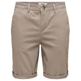 Only & Sons Shorts ONLY & SONS "ONSSAUL 0573 SHORTS NOOS", Herren, Gr. L, N-Gr, desert taupe, Web, Obermaterial: 98% Baumwolle, 2% Elasthan, unifarben, regular fit normal, Hosen Shorts