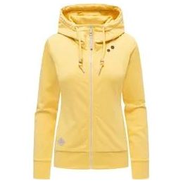 Kapuzensweatjacke Ragwear "Paya Intl.", Damen, Gr. 4XL (48), banana26, Material: 50% Baumwolle, 50% Polyester, tailliert h&uuml;ftbedeckend, hoch geschlossener Ausschnitt, eng Rippb&uuml;ndchen, Sweatjacken, sportlicher Damen Kapuzensweater mit Kordeln
