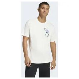 T-Shirt Adidas SPORTSWEAR "EARTH DAY PADEL, GRAFIK", Herren, Gr. 3XL, sanftes wei&szlig;, Obermaterial: 100% Baumwolle, normal, Rundhals, Shirts T-Shirt, Print T-Shirt