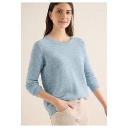 Strickpullover Cecil, Damen, Gr. XL (44), cloud blau, Grobstrick, Obermaterial: 75% Baumwolle, 25% Polyester, meliert, l&auml;ssig geschnitten h&uuml;ftbedeckend, Rundhals, B&uuml;ndchen, Pullover Strickpullover, meliert, mit Rundhals
