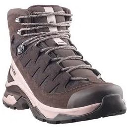 Wanderschuh Salomon "QUEST ECHO GORE TEX", Damen, Gr. 40,5, schwarz coffee, shadow gray, schwarz, Leder, Textil, Schuhe Wanderschuh, wasserdicht