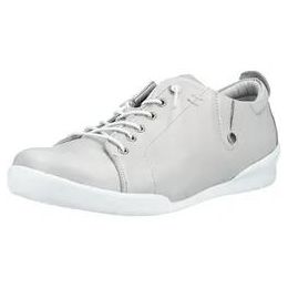 Schn&uuml;rschuh Andrea Conti "Andrea Conti Sneaker Leder", Damen, Gr. 40, hellgrau, Leder, Schuhe Schn&uuml;rschuh