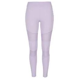 Leggings Urban Classics "Urban Classics Damen Ladies Tech Mesh Leggings", Damen, Gr. M, US-Gr&ouml;&szlig;en, lila, 80% Polyamid, 20% Elasthan, unifarben, slim fit, Hosen Leggings