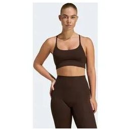 Sport-BH Adidas PERFORMANCE "ALL ME RIB LS", Damen, Gr. M, N-Gr, aurora coffee, Obermaterial: 86% Polyester, 14% Elasthan, BHs Sport-BH