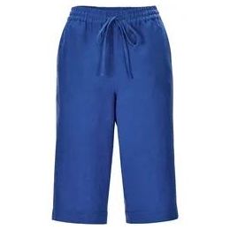 Schlupfhose GOLDNER "Sportliche CARLA Midihose", Damen, Gr. 38, N-Gr, blau (royalblau), Obermaterial: 100% Leinen LI., gerade, Hosen Schlupfhose, Mit Bindeband