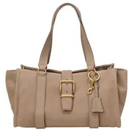 Marc O'Polo Shopper MARC O'POLO "aus weichem Veloursleder", Damen, Gr. B/H/T: 40cm x 23cm x 22cm, earthy taupe, Leder, Taschen Shopper