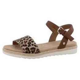 Riemchensandale Tom Tailor "Resa", M&auml;dchen, Gr. 39, cognac, leo, Lederimitat, Textil, Schuhe Riemchensandale, Sommerschuh, Sandalette im angesagten Animal-Look
