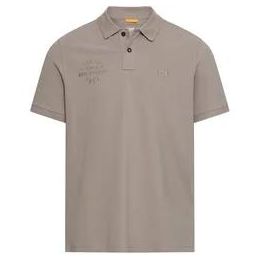 Poloshirt Camel Active, Herren, Gr. XL, stone grau, Piqu&eacute;, Obermaterial: 100% Baumwolle, bestickt, unifarben, normal h&uuml;ftbedeckend, Rundhals, B&uuml;ndchen, Shirts, mit Stickerei auf der Brust