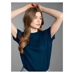 T-Shirt TRIGEMA "TRIGEMA Relaxed Fit T-Shirt", Damen, Gr. XL, night, blau, Single Jersey, 100% Baumwolle, Basic, Rundhals, Shirts T-Shirt