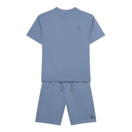 Calvin Klein Kids Set 'CALVIN KLEIN JEANS kids 2PC KNIT SHORT SET Completi' Jungen Gr&ouml;&szlig;e 116 taubenblau