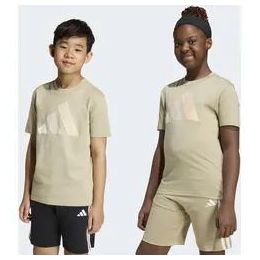 T-Shirt Adidas SPORTSWEAR "ESSENTIALS KIDS", Jungen, Gr. 128, wonder cargo, sanftes wei&szlig;, wonder alumina, crystal linen, Obermaterial: 100% Baumwolle, normal, Rundhals, Shirts T-Shirt, f&uuml;r Kinder und Teens, mit Rundhalsausschnitt, aus 100 % Baumwolle