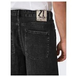 Only & Sons Shorts ONLY & SONS "ONSCARL BALL WB 2957 TAI", Damen, Gr. XXL, N-Gr, washed schwarz, Denim/Jeans, Obermaterial: 100% Baumwolle, Abriebeffekte, relaxed fit kniebedeckend, Hosen Shorts