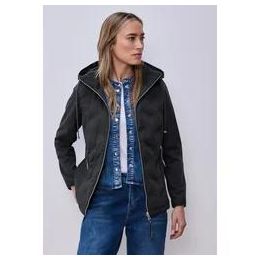 Steppjacke Street One, Damen, Gr. 42, skyfall blau, Web, Obermaterial: 100% Polyester. Wattierung: 100% Polyester (REPREVE), unifarben, normal h&uuml;ftbedeckend, Rundhals, Jacken Steppjacke, mit Kapuze und Strukturmix