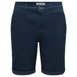 Only & Sons Shorts ONLY & SONS "ONSSAUL 0573 SHORTS NOOS", Herren, Gr. XL, N-Gr, blau nights, Web, Obermaterial: 98% Baumwolle, 2% Elasthan, unifarben, regular fit normal, Hosen Shorts