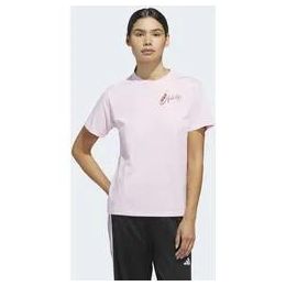 T-Shirt Adidas SPORTSWEAR "MIND BODY & SPIRIT(S) GRAPHIC", Damen, Gr. S, clear pink, Obermaterial: 100% Baumwolle, Rundhals, Shirts T-Shirt