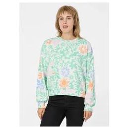 Sweatshirt Ragwear "WUSS PRINT", Damen, Gr. M, mint combo, Sweatware, Obermaterial: 70% Baumwolle, 30% Polyester, bedruckt, normal, Rundhals, Sweatshirts Sweatshirt, Elastische Baumwollmischung und softem Finish mit Allover-Print