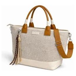 Umh&auml;ngetasche TONI & FRIENDS "Landsberg", Damen, Gr. B/H/T: 46cm x 27cm x 13cm onesize, beige, Leinen, Taschen Umh&auml;ngetasche, aus Stoff, mit langem Riemen