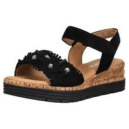 Riemchensandale Gabor COMFORT "Gabor Comfort Sandalen Leder", Damen, Gr. 38, schwarz, Leder, Schuhe Riemchensandale