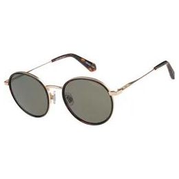 Sonnenbrille Superdry "Modell 995063", Damen, gold, havanna, gemustert, metallic, Sonnenbrillen Sonnenbrille, Form Rund, Logoschriftzug auf B&uuml;gel, Kombifassung