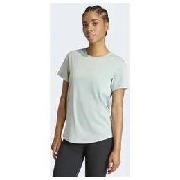 T-Shirt Adidas PERFORMANCE "YOGA ESSENTIALS", Damen, Gr. S, wonder sage, Obermaterial: 70% Polyester, 30% Baumwolle, Rundhals, Shirts T-Shirt