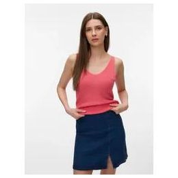 V&eacute;ro Moda Stricktop VERO MODA "VMNEWLEX SUN SL TOP GA NOOS", Damen, Gr. M, coral paradise, Strick, Obermaterial: 50% Viskose, 25% Baumwolle, 25% Polyacryl, unifarben, figurbetont h&uuml;ftlang, V-Ausschnitt, Tops Stricktop