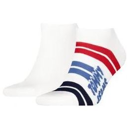 Sneakersocken Tommy Hilfiger "TH UNI TJ SNEAKER 2P FUSHION TOMMY", Herren, Gr. 39-42, wei&szlig;, rot, Obermaterial: 70% Baumwolle, 29% Polyamid, 1% Elasthan, Socken Sneakersocken