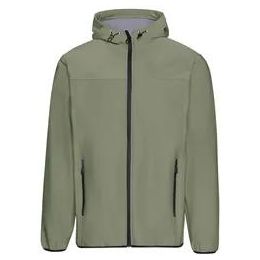 Softshelljacke TRIGEMA "TRIGEMA Klassische Softshell&ndash;Kapuzenjacke", Herren, Gr. 3XL, salbei, Stoff, 88% Polyamid, 12% Elastan, lang, Jacken Softshelljacke