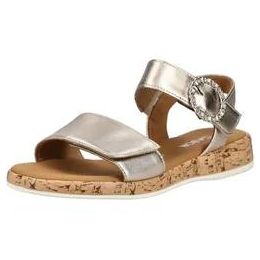 Riemchensandale Gabor COMFORT "Gabor Comfort Sandalen Glattleder", Damen, Gr. 38,5, puder, Glattleder, Schuhe Riemchensandale