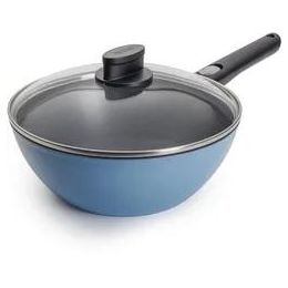 Wok Woll MADE IN GERMANY "Ecolour &Oslash; 24 cm inkl. Deckel", himmelblau, B:24cm H:11cm L:24cm &Oslash;:24cm, Pfannen, Wok, abnehmbarer Stiel