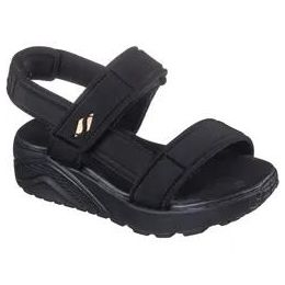 Sandale Skechers "UNO LITE SANDAL-SUNNY STAND", M&auml;dchen, Gr. 28, schwarz, Textil, unifarben, Schuhe Sandale, Sommerschuh mit Plateausohle, Gr&ouml;&szlig;enschablone zum Download