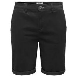 Only & Sons Shorts ONLY & SONS "ONSSAUL 0573 SHORTS NOOS", Herren, Gr. XL, N-Gr, schwarz, Web, Obermaterial: 98% Baumwolle, 2% Elasthan, unifarben, regular fit normal, Hosen Shorts