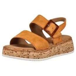 Plateausandaletten Gabor COMFORT "Gabor Comfort Sandalen Leder", Damen, Gr. 37,5, braun, Leder, Schuhe