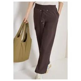 Stoffhose Cecil, Damen, Gr. XS, L&auml;nge 30, macchiato braun, Stoff, 93% Nylon, 7% Elasthan, unifarben, loose fit lang, Hosen Stoffhose, Elastikbund mit Tunnelzug
