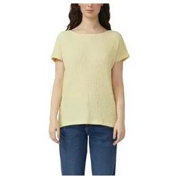 T-Shirt s.Oliver, Damen, Gr. 38, butter gelb, Strick, Obermaterial: 96% Polyester, 4% Elasthan, Strukturmuster, relaxed fit normal, U-Boot-Ausschnitt, Shirts T-Shirt, mit Struktur Muster