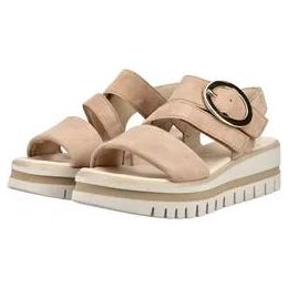 Plateausandaletten Gabor "Gabor Sandalen Leder", Damen, Gr. 40,5, sand, Leder, Schuhe