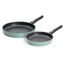 Pfannen-Set Woll MADE IN GERMANY "Ecolour, 1,5 l + 1,95 l", jadegr&uuml;n, B:28cm H:5cm L:28cm &Oslash;:28cm, Pfannen, abnehmbarer Stiel
