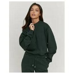 Sweatshirt Tally Weijl "SSWCOKIMMY", Damen, Gr. L, schwarzest gr&uuml;n, Sweatware, Obermaterial: 65% Baumwolle, 35% Polyester, unifarben, normal, Rundhals, Sweatshirts Sweatshirt, Baumwollmischung, bequem