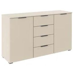 Kombikommode OTTO HOME "Sideboard Schubladenkommode AGORDO mit Dekor- oder Hochglanzfront", beige (champagner), B:120cm H:81cm T:42cm, Holzwerkstoff, Sideboards, Kombikommode, vier gro&szlig;e Schubladen, mit insgesamt 4 Einlegeb&ouml;den MADE IN GERMANY