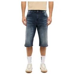 Shorts Mustang "Herren Style Denim Bermuda", Damen, Gr. 34, 683 mittelblau, Denim/Jeans, 86% Baumwolle, 13% Polyester, 1% Elasthan, unifarben, straight fit, Hosen Shorts