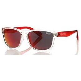 Sonnenbrille Superdry "Modell 996056", Damen, transparent, rot, mehrfarbig, transparent, Sonnenbrillen Sonnenbrille, Form Karree/Eckig, Logoschriftzug auf B&uuml;gel, Injectionfassung