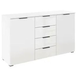 Kombikommode OTTO HOME "Sideboard Schubladenkommode AGORDO mit Dekor- oder Hochglanzfront", alpinwei&szlig;, hochglanz wei&szlig;, B:120cm H:81cm T:42cm, Holzwerkstoff, Sideboards, Kombikommode, vier gro&szlig;e Schubladen, mit insgesamt 4 Einlegeb&ouml;den MADE IN GERMANY