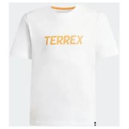 Funktionsshirt Adidas TERREX "KIDS MULTI LOGO", M&auml;dchen, Gr. 164, wei&szlig;, Obermaterial: 100% Baumwolle, Rundhals, Shirts Funktionsshirt