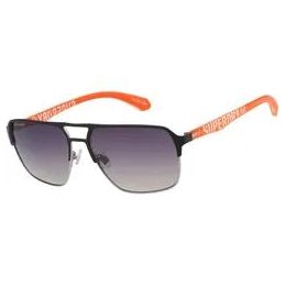 Sonnenbrille Superdry "Modell 995064", Herren, schwarz, orange, matt, Sonnenbrillen Sonnenbrille, Form Pilot, Logoschriftzug auf B&uuml;gel, Kombifassung