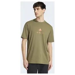 T-Shirt Adidas SPORTSWEAR "CLIMACOOL CITY TECH ILLUSTRATION GRAFIK", Herren, Gr. 3XL, olive strata, Obermaterial: 65% Polyester, 35% Baumwolle, normal, Rundhals, Shirts T-Shirt