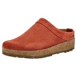 Hausschuh Haflinger "Haflinger Hausschuhe Leder", Herren, Gr. 41, orange, Leder, Schuhe Hausschuh